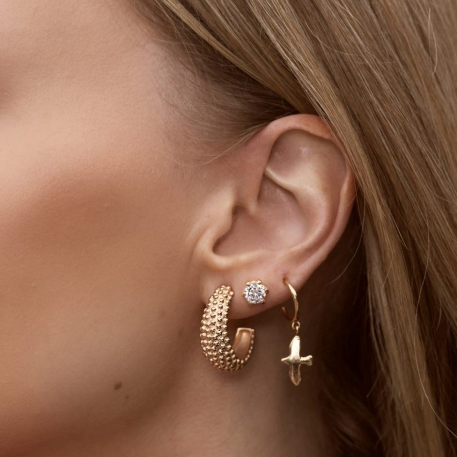 MINI ORGANIC DOVE M HOOP SILVER | EMMA ISRAELSSON