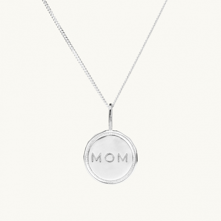 MOM COIN NECKLACE SILVER